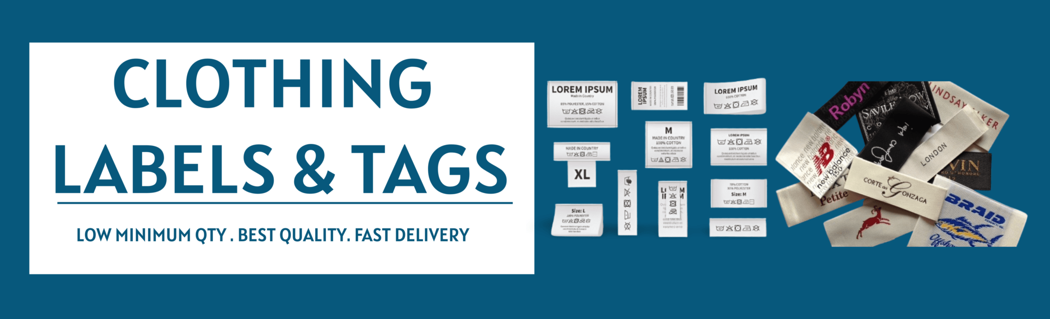 Woven Labels & Wash Care Labels in Dubai, UAE | Satin Labels | SoluWise